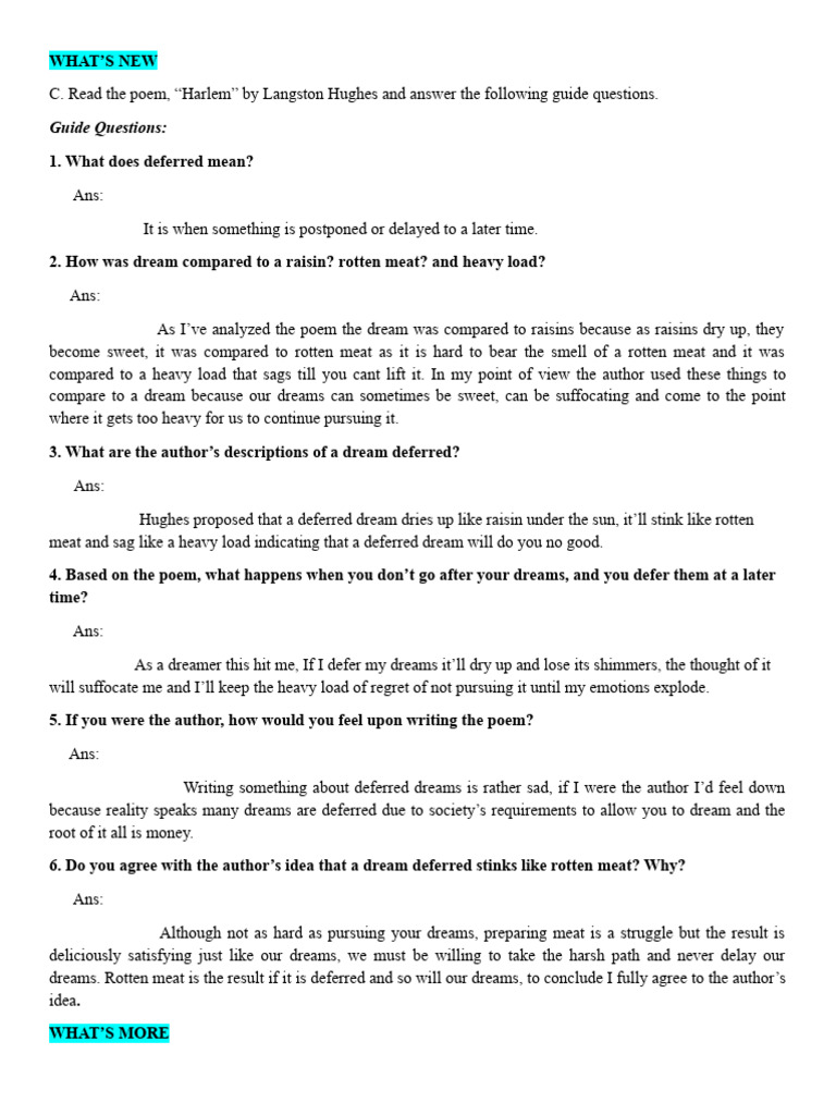 Textual Evidence | PDF | Dream