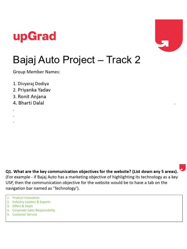 Exhibit - Bajaj Auto Project | PDF