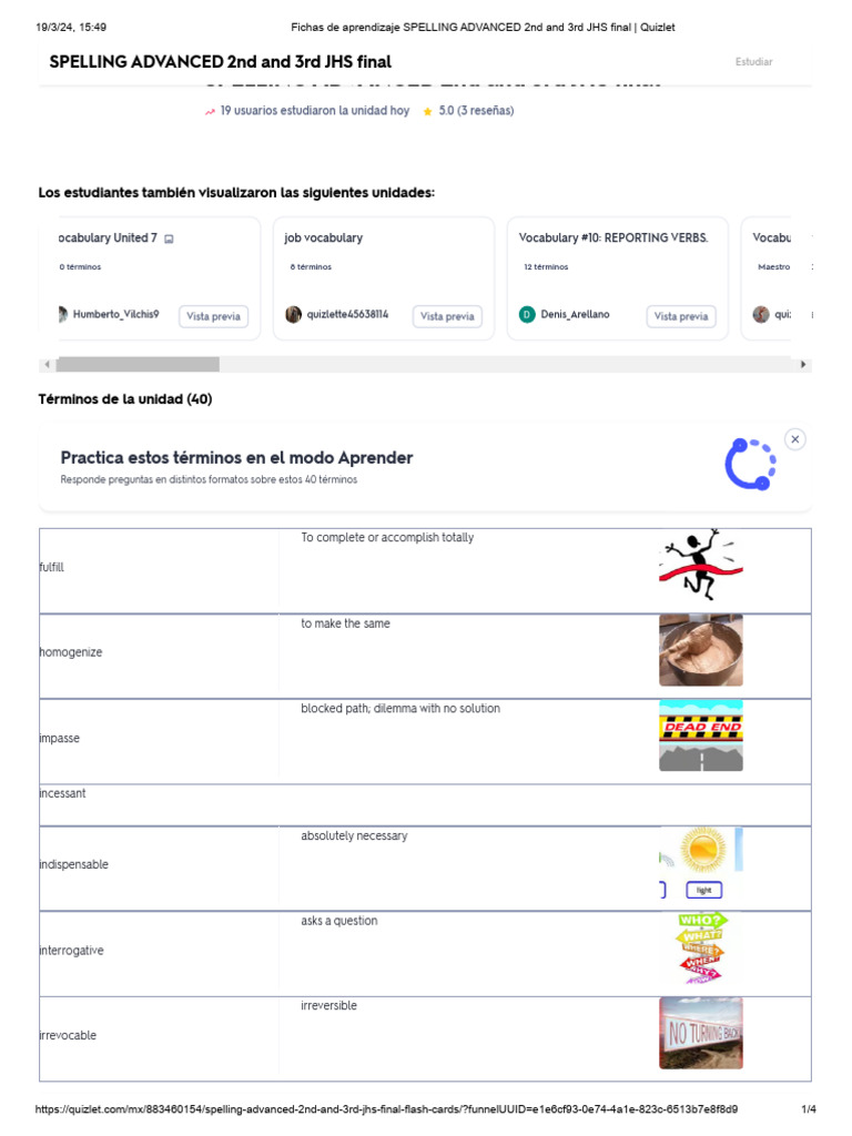 Advanced Spelling for JHS Final | PDF