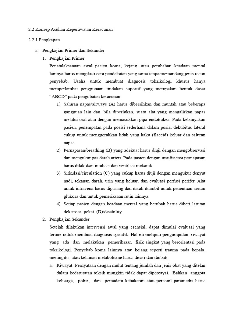 Konsep Askep Keracunan 2 | PDF