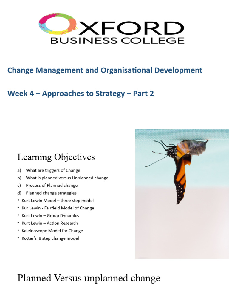CMOD - Week 4 Slides | PDF | Action Research | Organization Development