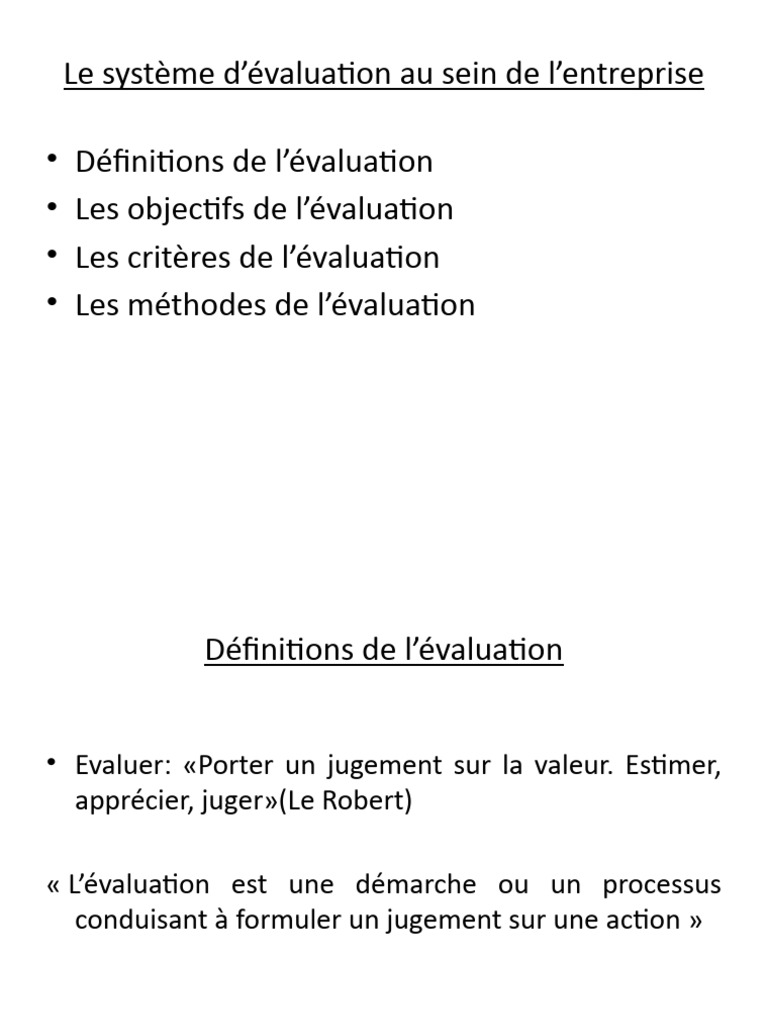 Le Système D'évaluation Au Sein de L'entreprise | PDF | Gestion des ressources humaines | Business