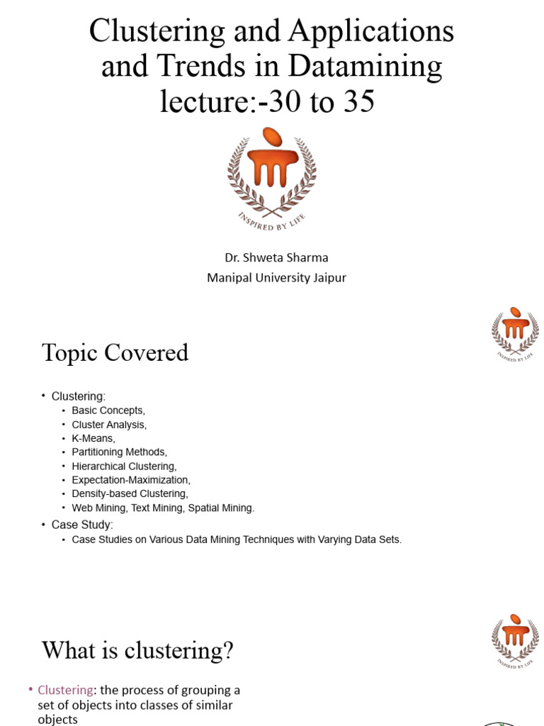 6 Clustering And Applications And Trends In Datamining Pdf Cluster