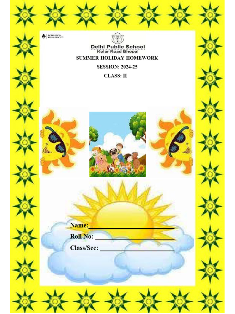 Summer Holiday Homework Class II | PDF | Language Arts & Discipline