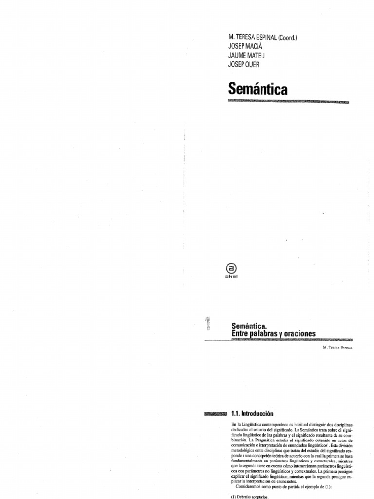 Espinal Et Al-Semantica-Caps1-2-4 | PDF
