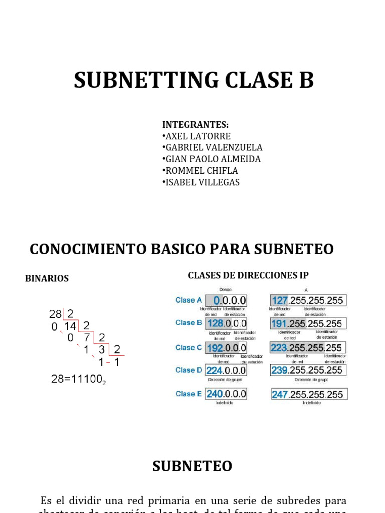 Subnetting Clase B | PDF | Dirección IP | Yo Pv6