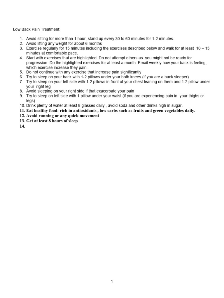 Exercise Program Low Back Pain Pdf Musculoskeletal System