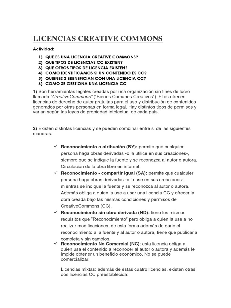 TP LICENCIAS CREATIVE COMMONS - Dana - Herrera | PDF | Creative Commons ...
