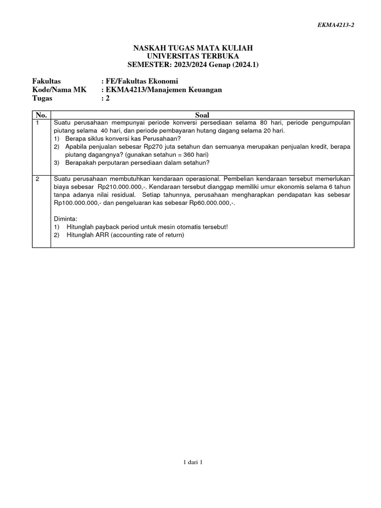 Soal Ekma4213 tmk2 2 | PDF