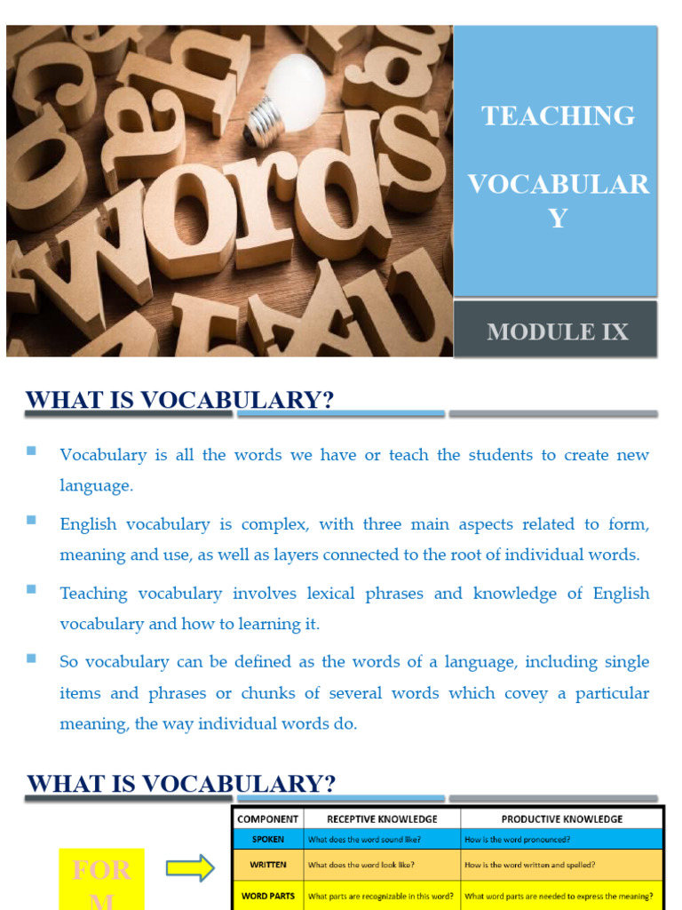Understanding Vocabulary Teaching Methods | PDF | Recall (Memory) | Word