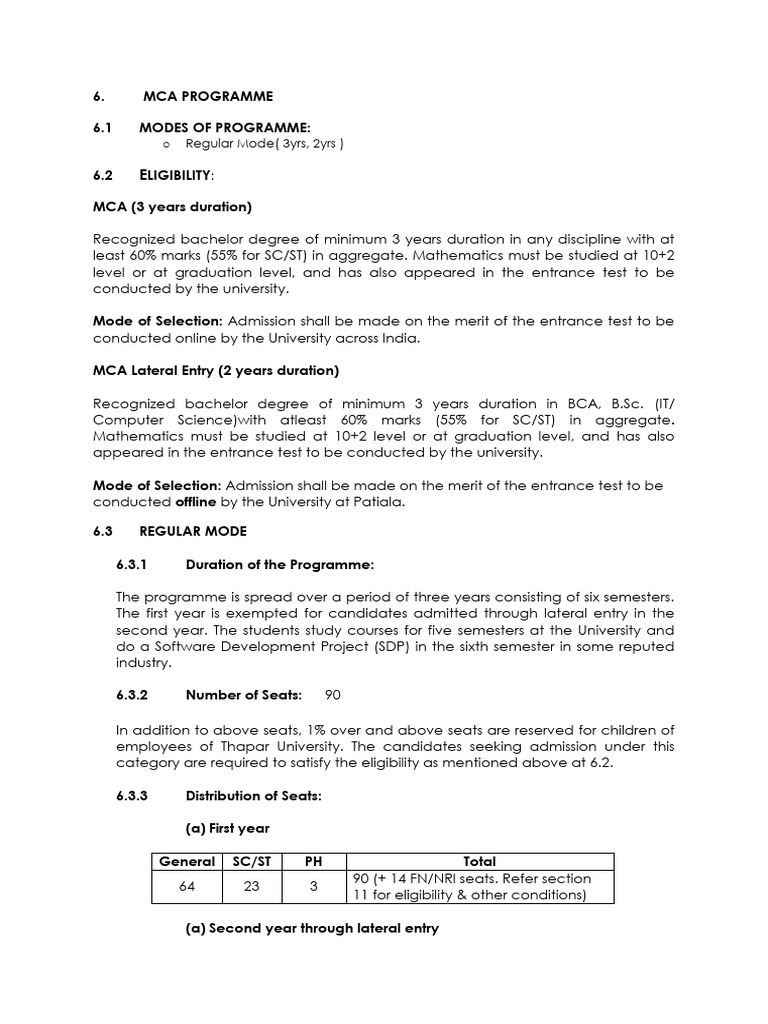 Admission To Mca Program | PDF | Computer Network | Computer Data Storage