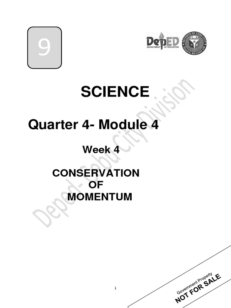 Sci 9 Q4 Module 4 Week 4 | PDF | Collision | Momentum