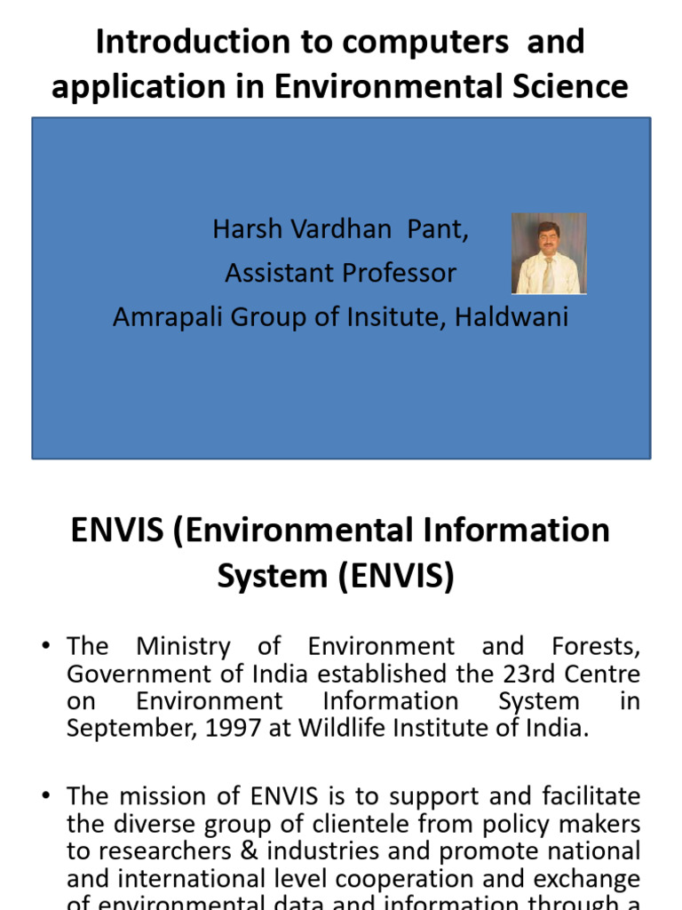 Introduction To Computer and Application in EVS by Dr. Harsh Vardhan Pant | PDF | Computer ...