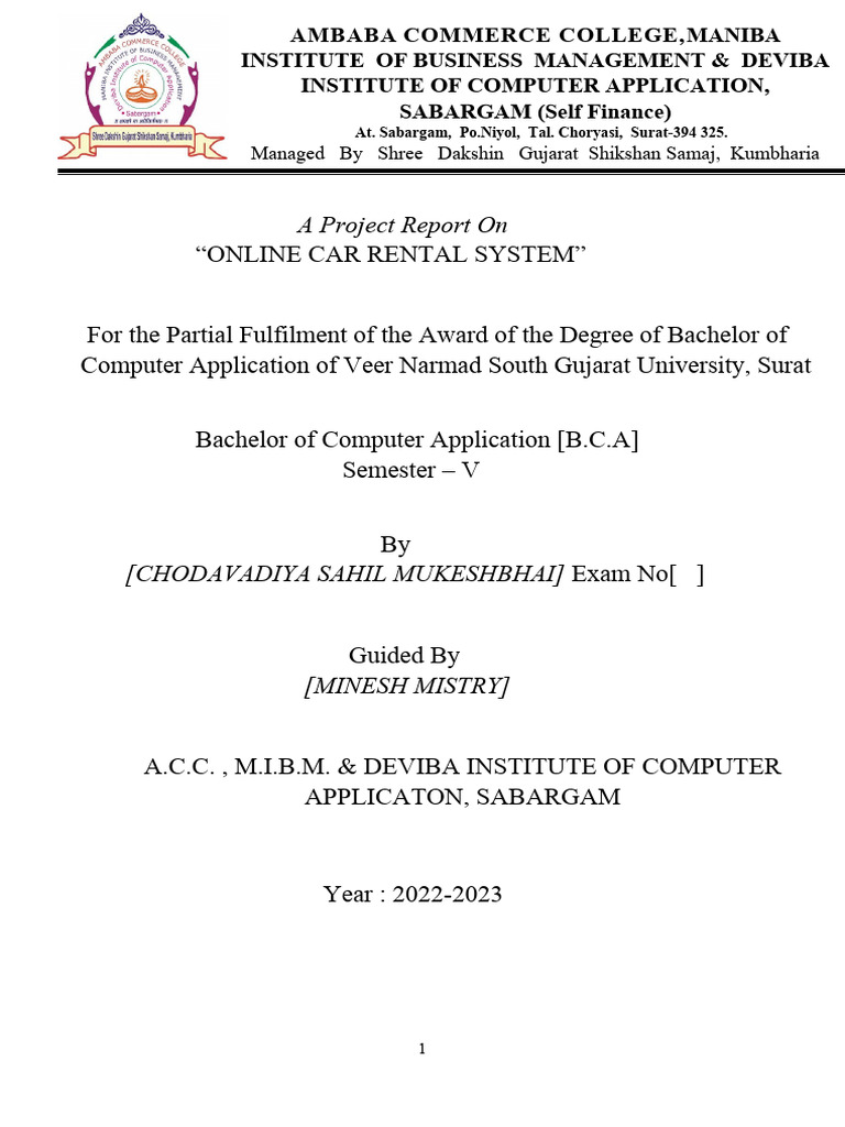 Car Rental Documentaion | PDF | Feasibility Study | Use Case