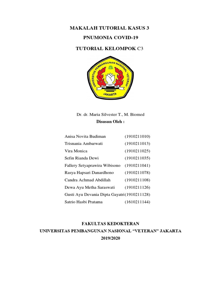 Fallery S. - C3 - Makalah Tutorial Case 3 (RS) - Pneumonia COVID-19 | PDF | Kesehatan Holistik