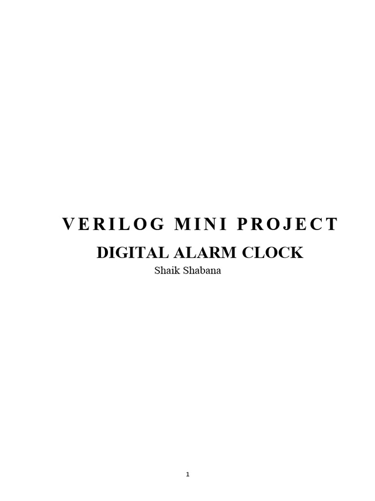 Alarm Clock Using Verilog | PDF | Hardware Description Language | Vhdl