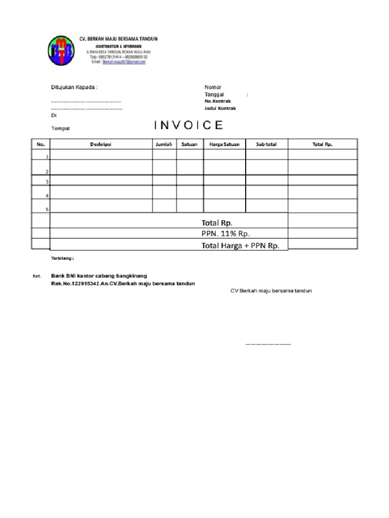 Invoice BMBT | PDF
