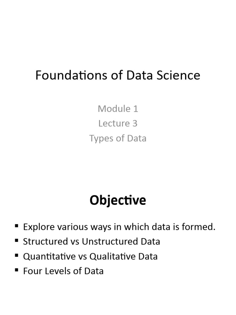 Module 1 - Lecture 3 - Types of Data - 16.5.2022 | PDF | Quantitative ...