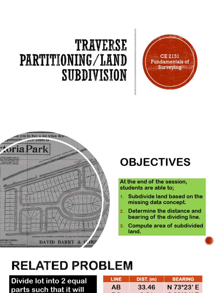 Traverse Lot Partitioning | PDF | Mathematics | Elementary Geometry