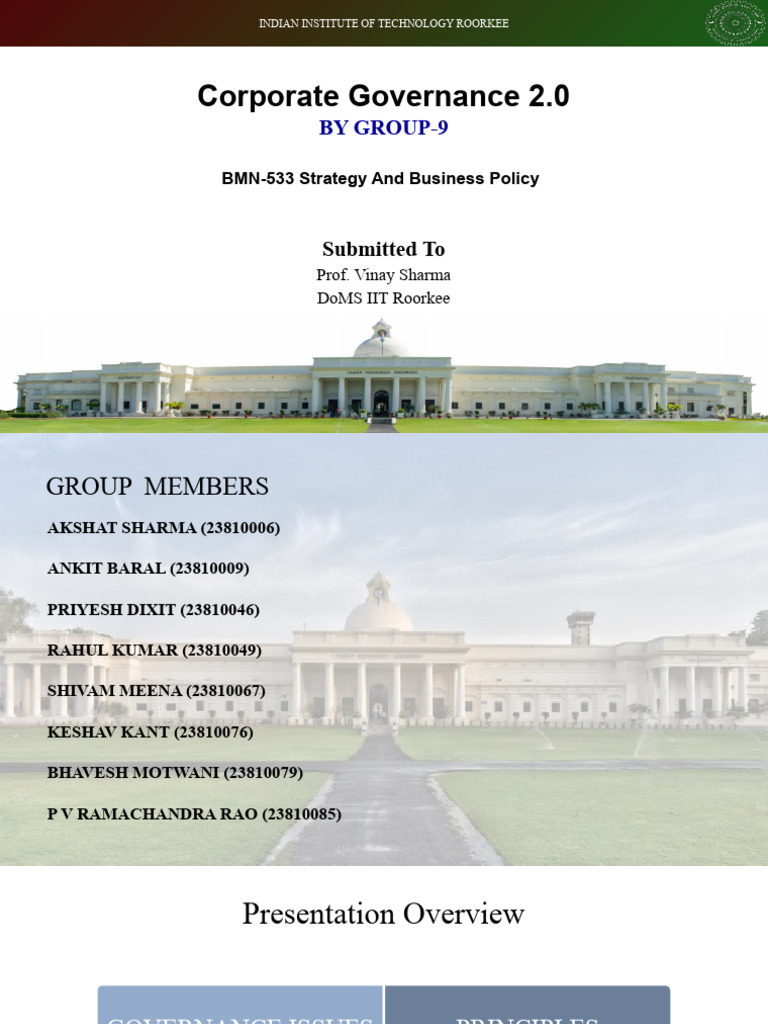 Strategy and Business Policy Group 9 | PDF | Governance | Corporate ...