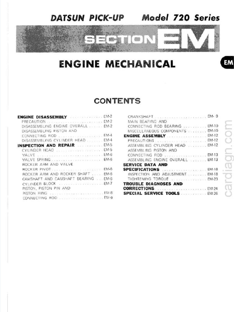 PDF Nissan 720 Manual Repair Compress | PDF