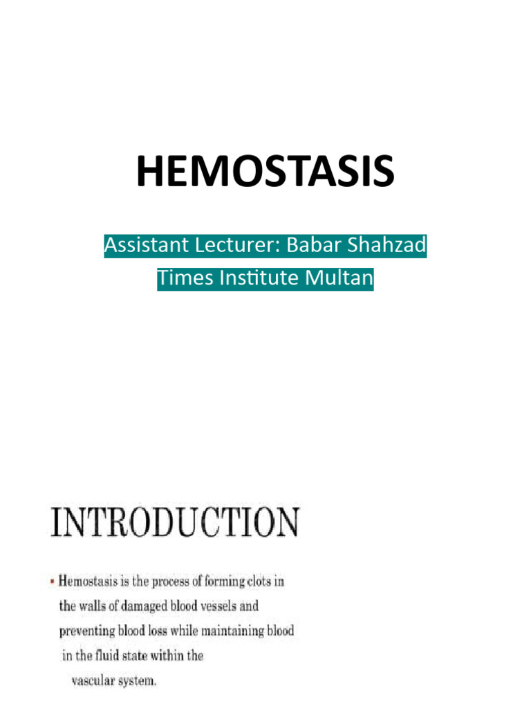 Hemostasis | PDF