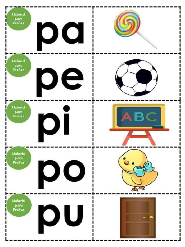 Sílabas Con Dibujo | PDF