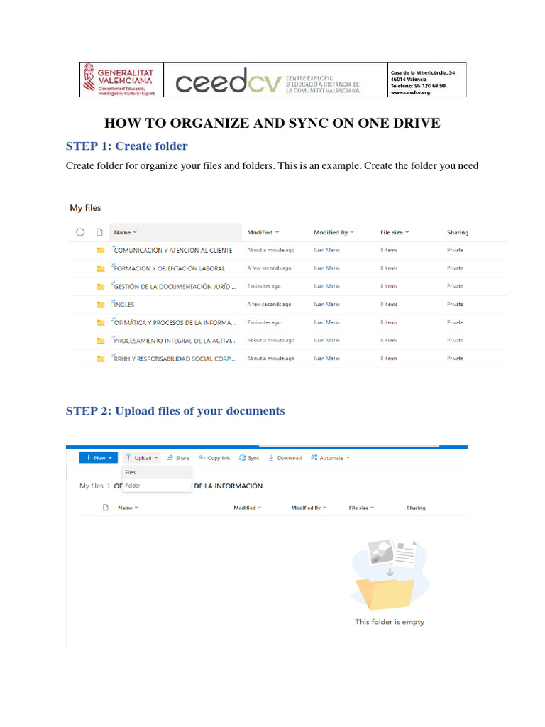 How to syn on OneDrive | PDF