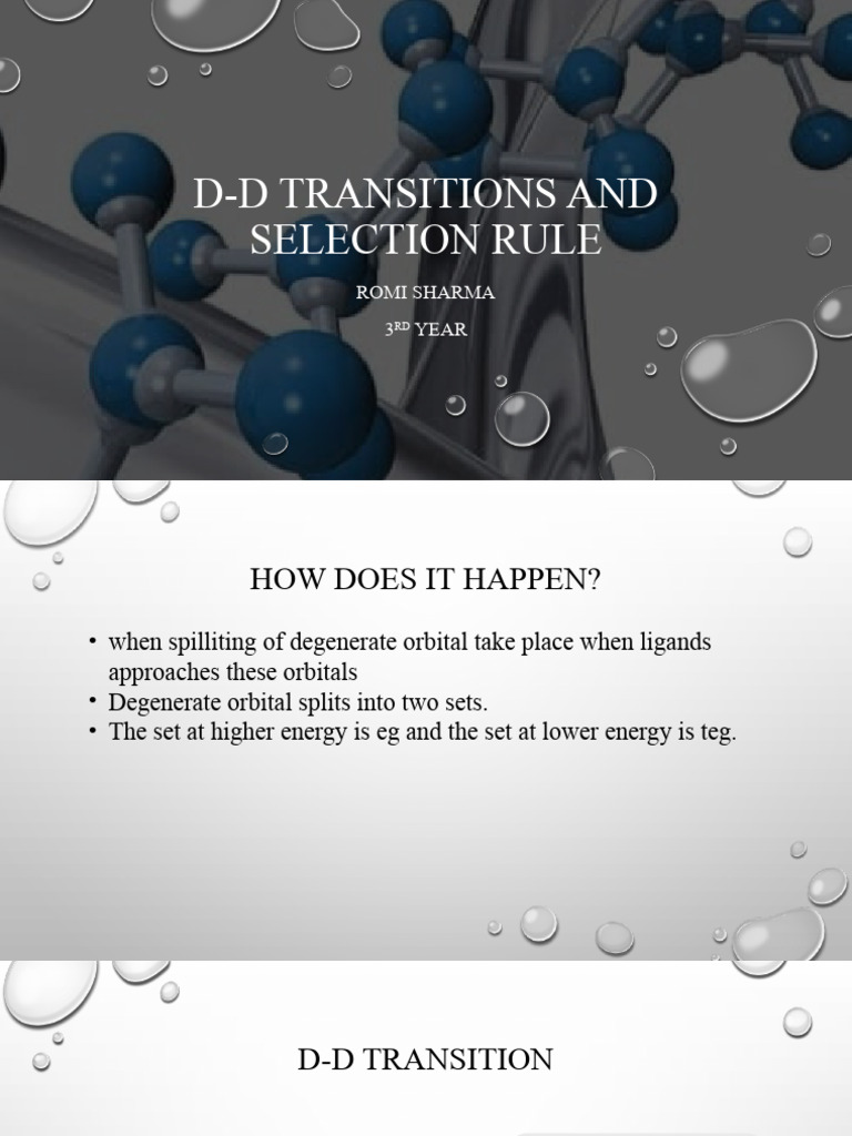 D-D Transitions and Selection Rules Explained | PDF | Computers ...