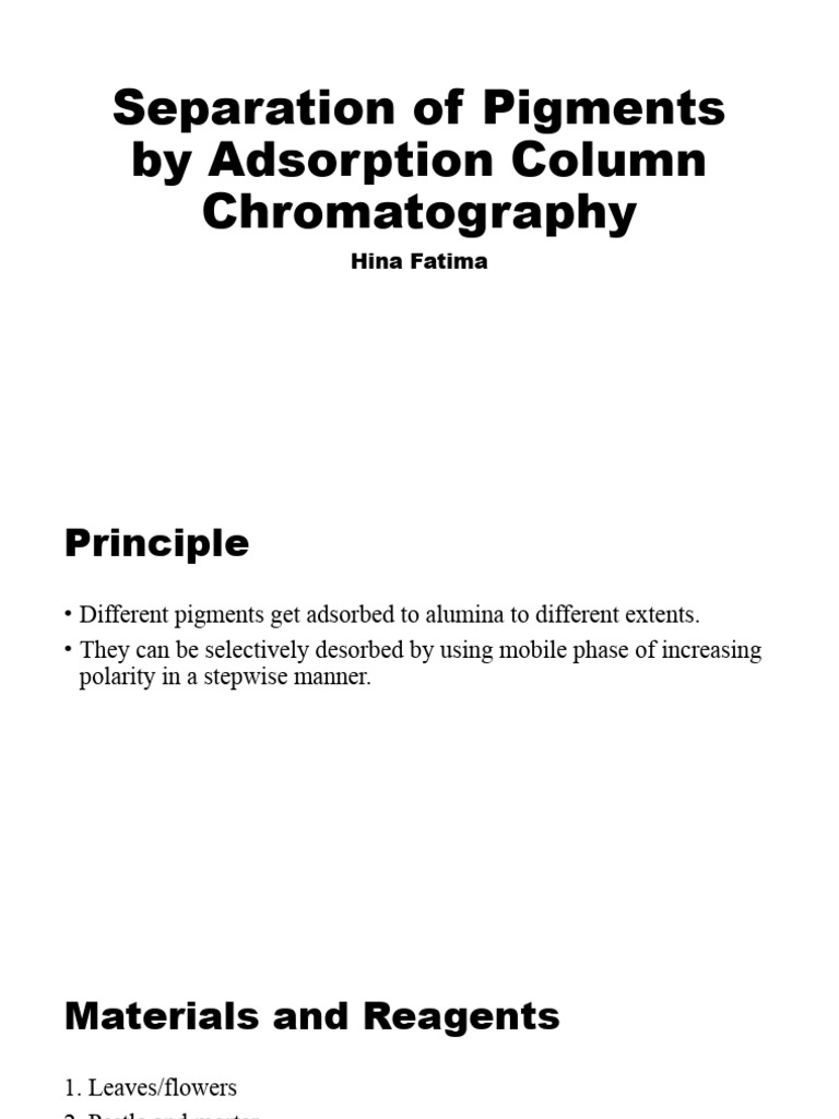 Separation of Pigments by Adsorption Column Chromatography | PDF ...