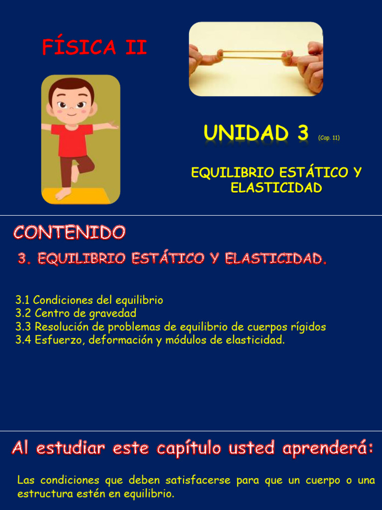 U3. Equilibrio Estático y Elasticidad - I | Descargar gratis PDF | Masa | Gravedad