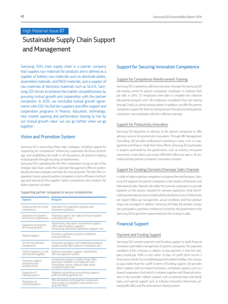 2016 SR Sustainable Supply Chain Support and Management English | PDF ...