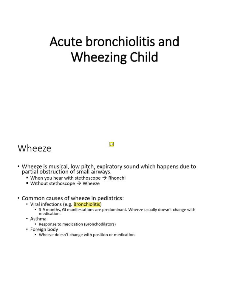 Acute Bronchiolitis and Wheezing Child | PDF | Asthma | Respiratory Diseases
