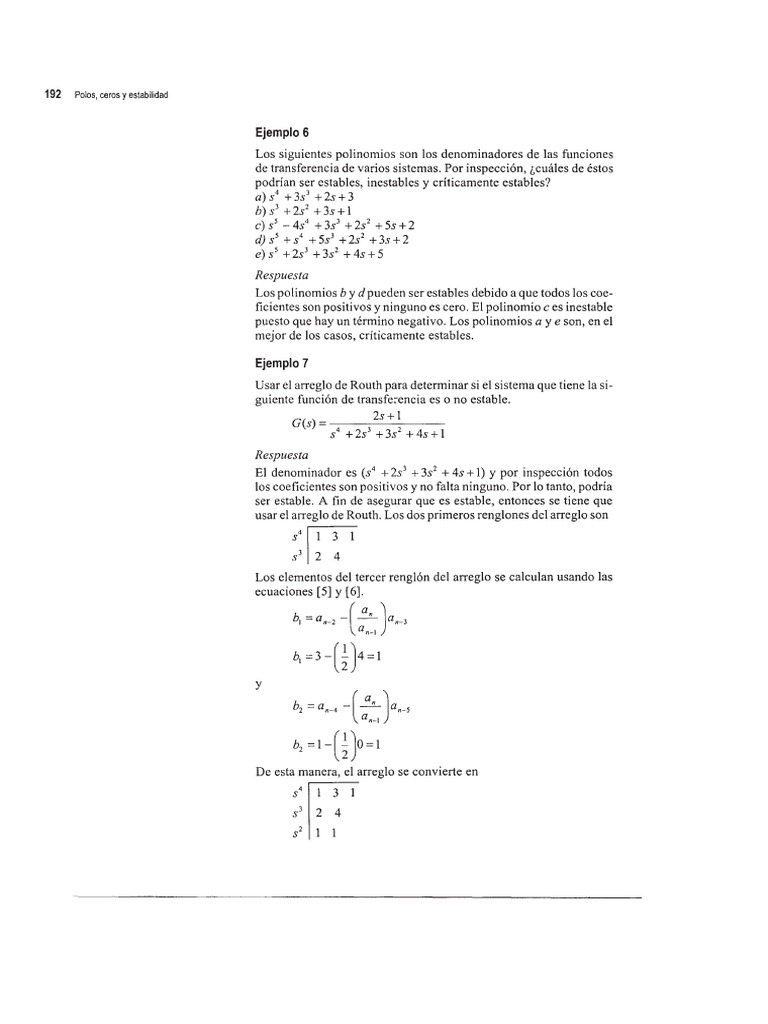 Ejercicios Routh Hurwitz | PDF