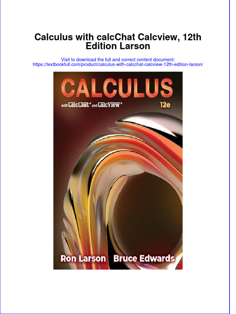 Full Chapter Calculus With Calcchat Calcview 12Th Edition Larson PDF | Download Free PDF | Force ...