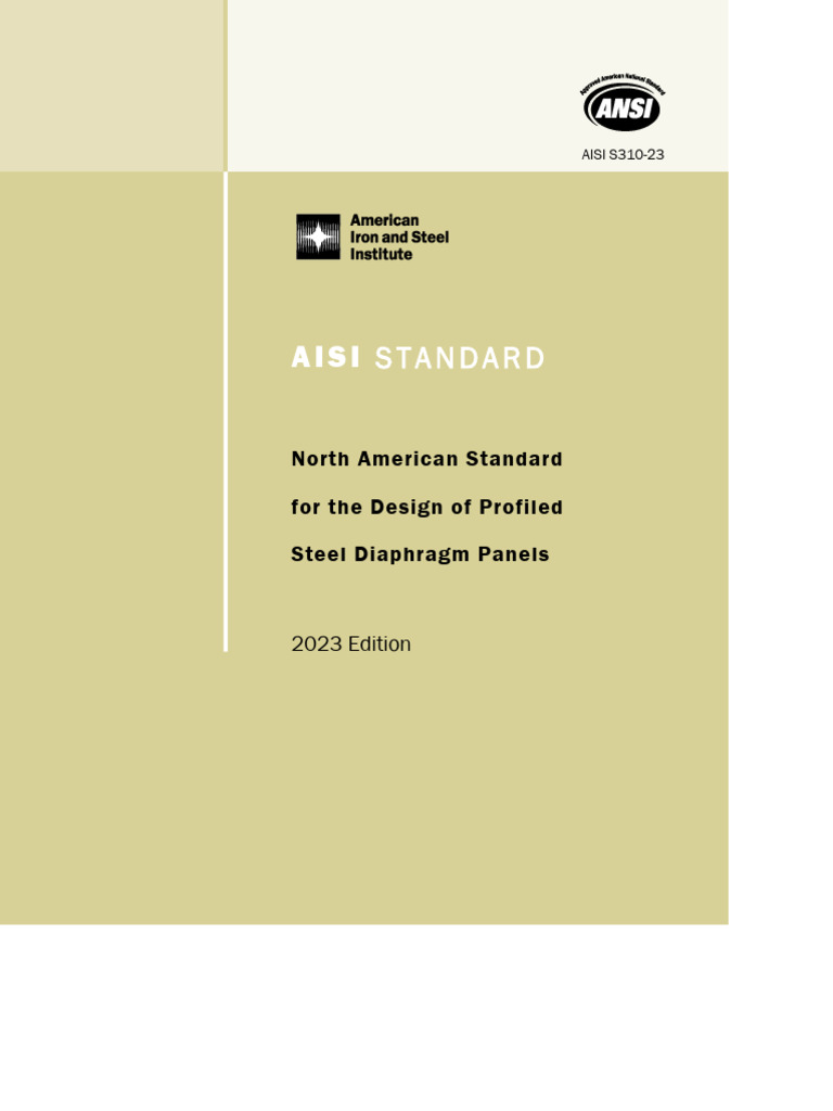 AISI S310-23 - North American Standard for the Design of Profiled Steel ...