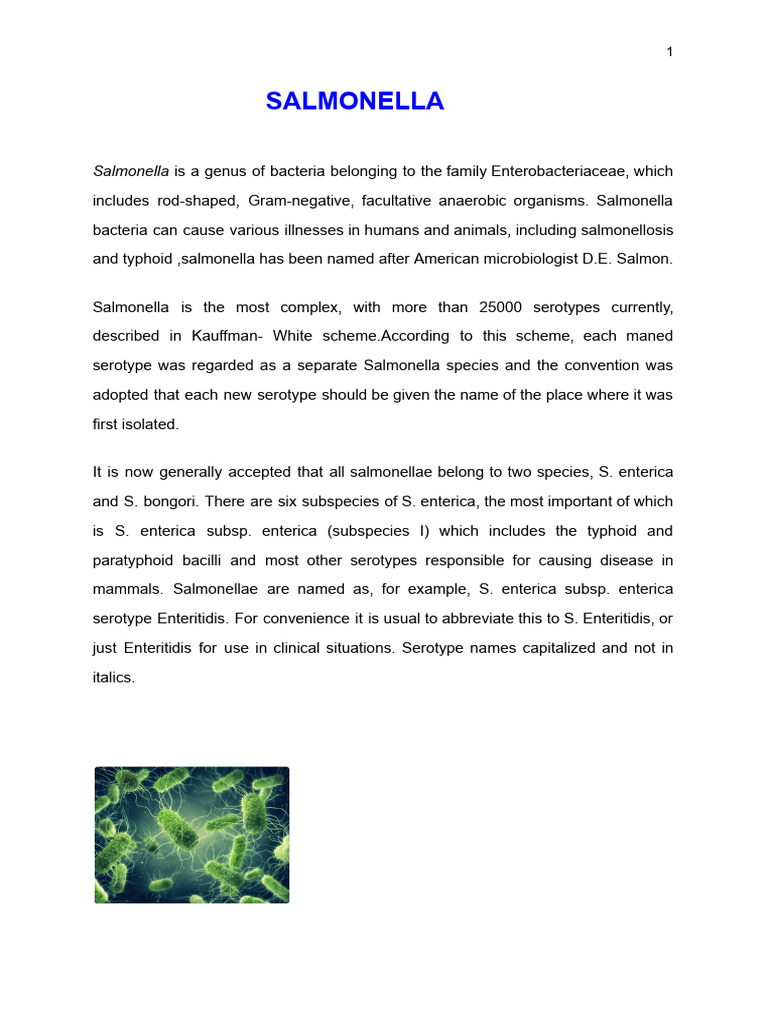 SALMONELLA | PDF | Salmonella | Biofilm