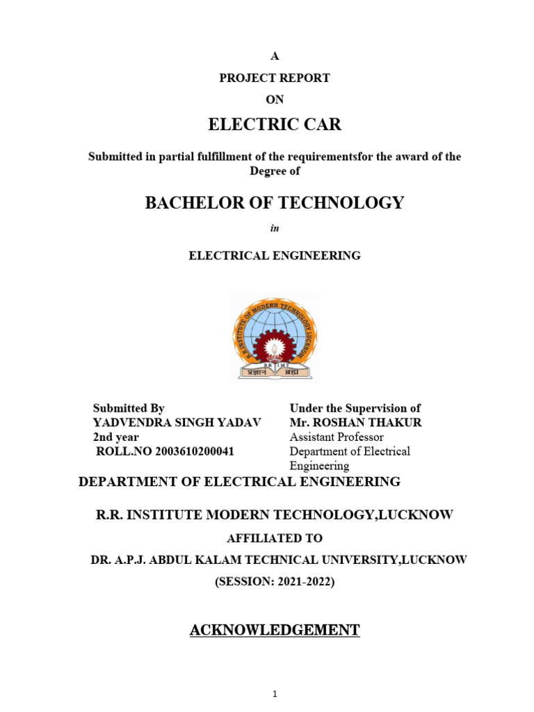 Electric Car Report | PDF | Electric Vehicle | Hybrid Vehicle