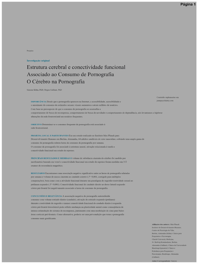 Estrutura Cerebral E Conectividade Funcional Associada Ao Consumo De