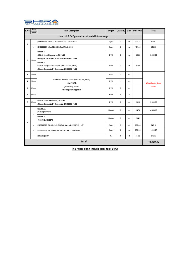0503 Brilliant Engineering Co Financial Offer | PDF | Valve | Gas ...