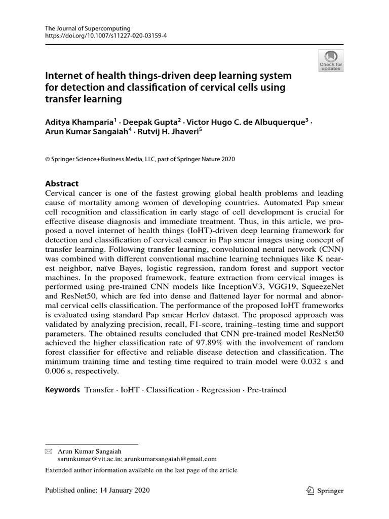 Internet of Health Things Driven Deep Learning System For Detection and Classification of ...
