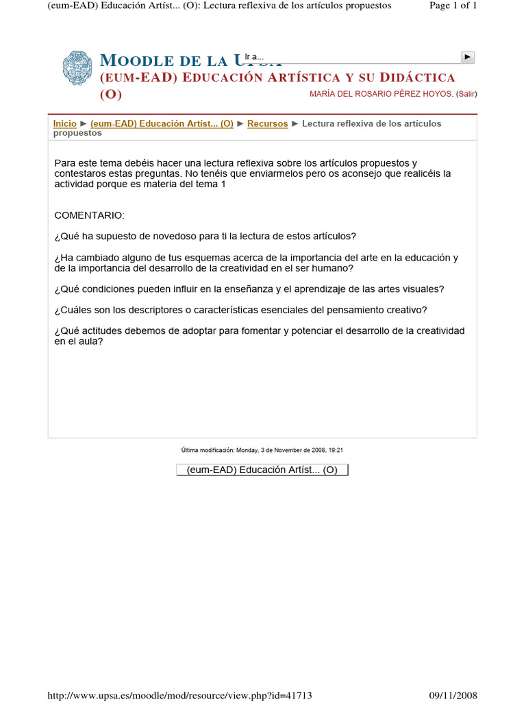 CUESTIONARIO PLASTICA TEMA 1 | PDF