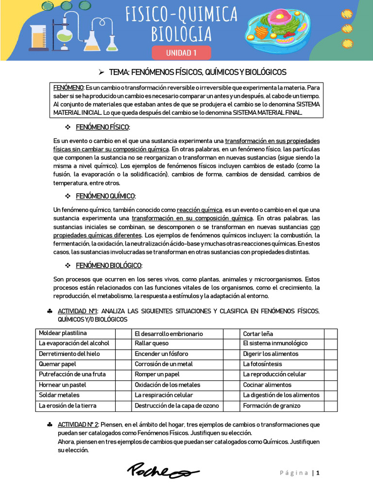 CLASE FENOMENOS FIS Y QUIM | PDF | Química | Sustancias químicas