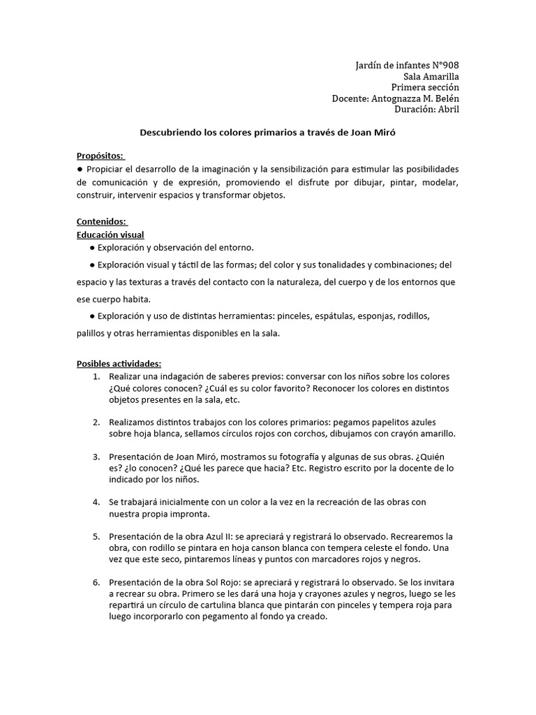 Joan Miro (colors primarios) | PDF | Color