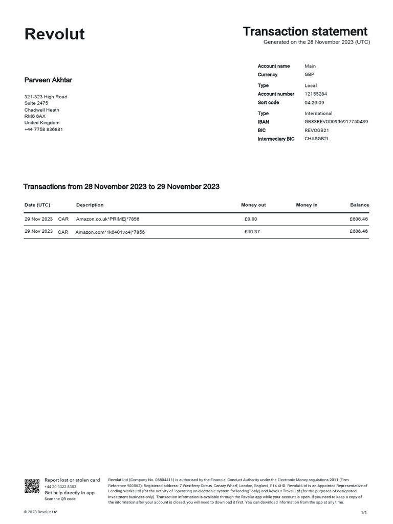 Parveen Akhtar Revoult Statement | PDF | Private Sector | Payments