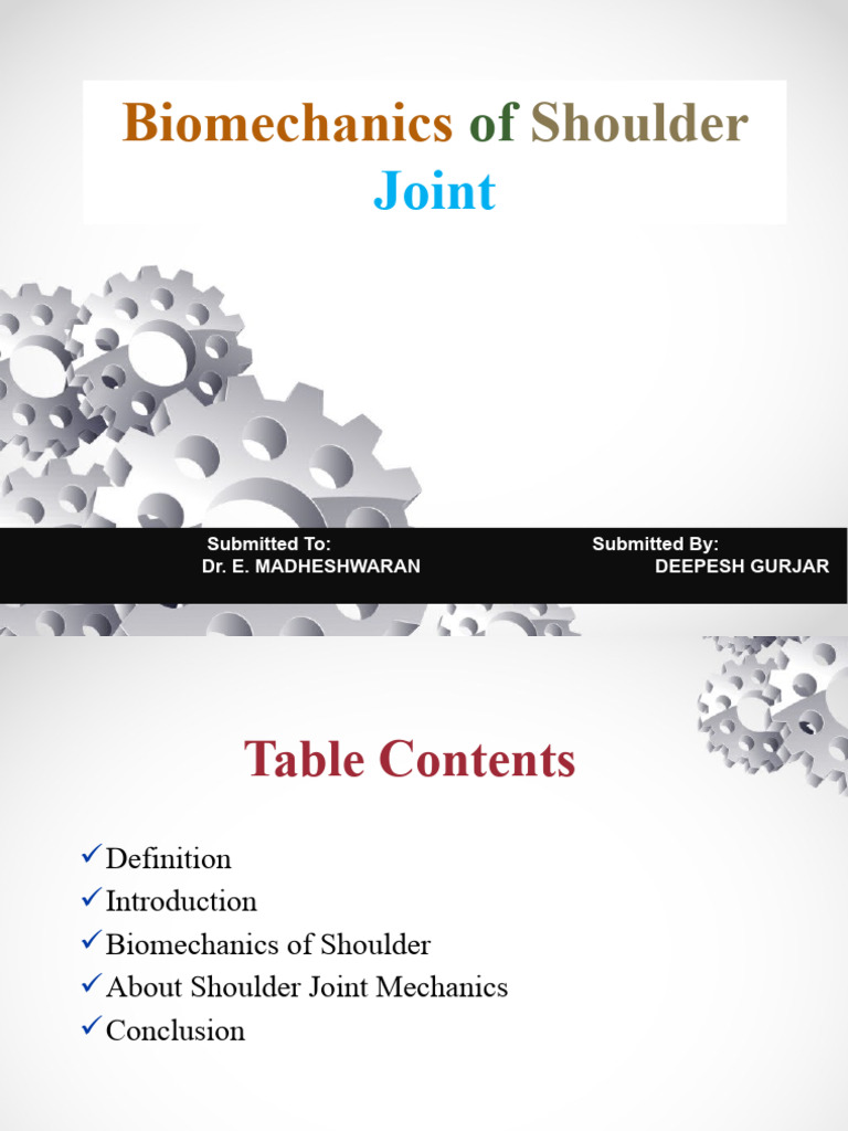 Biomechanics of Shoulder Joint | PDF | Anatomical Terms Of Motion ...