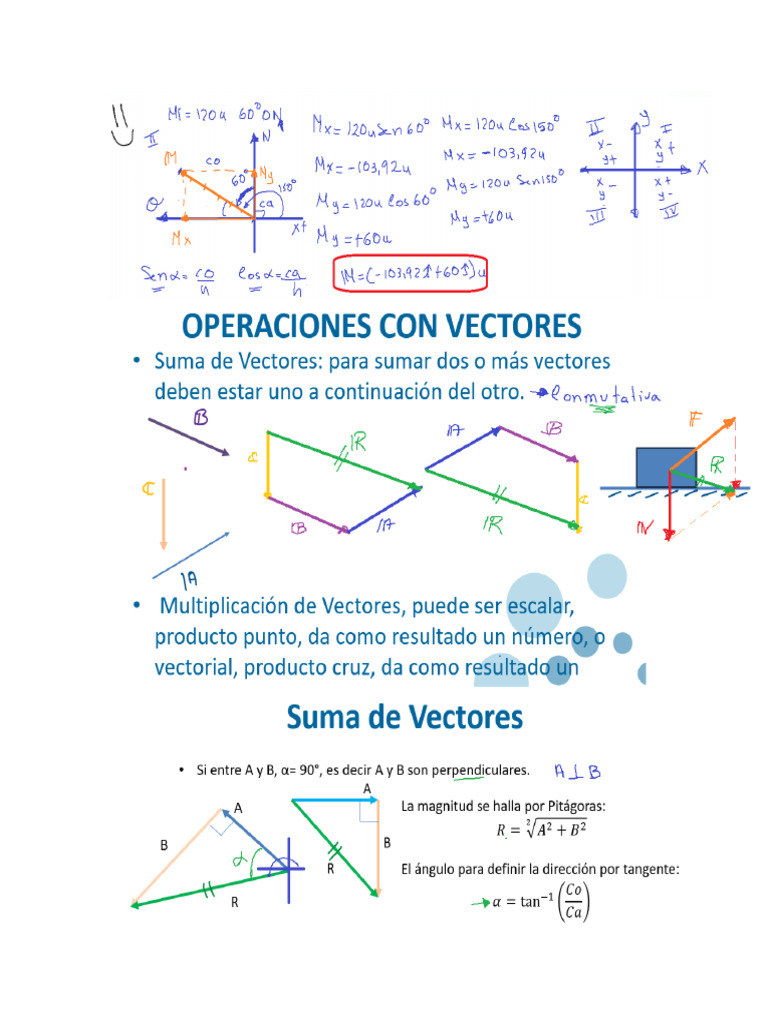 Encuentro Operaciones Con Vectores Suma 07-03-24 | PDF