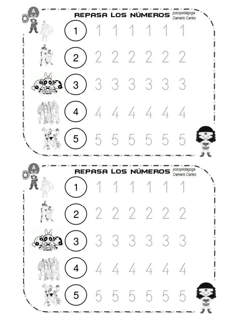 Graficas Numeros 1 Al 5 Semana 3 Julio | PDF