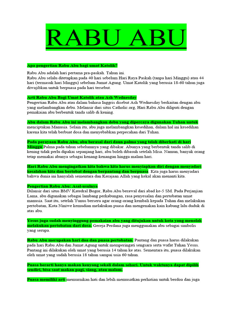 Rabu Abu | PDF