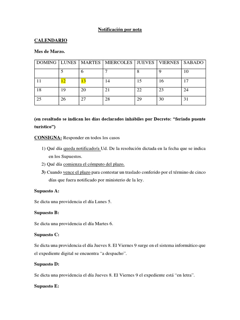 TP Notificacion Por Nota | PDF